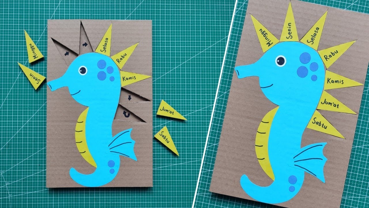 Mainan edukasi kuda laut | Seahorse | How to make toys from cardboard ...