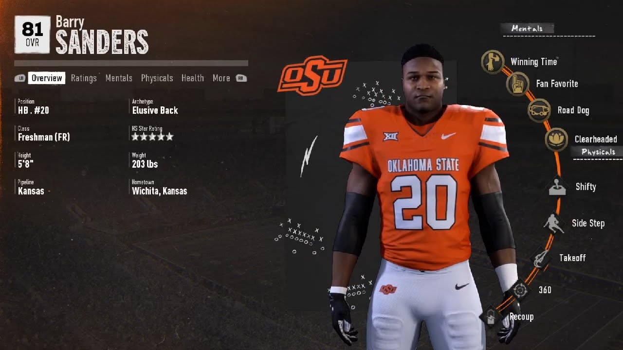 How To Create Barry Sanders CFB 25 RTG - YouTube