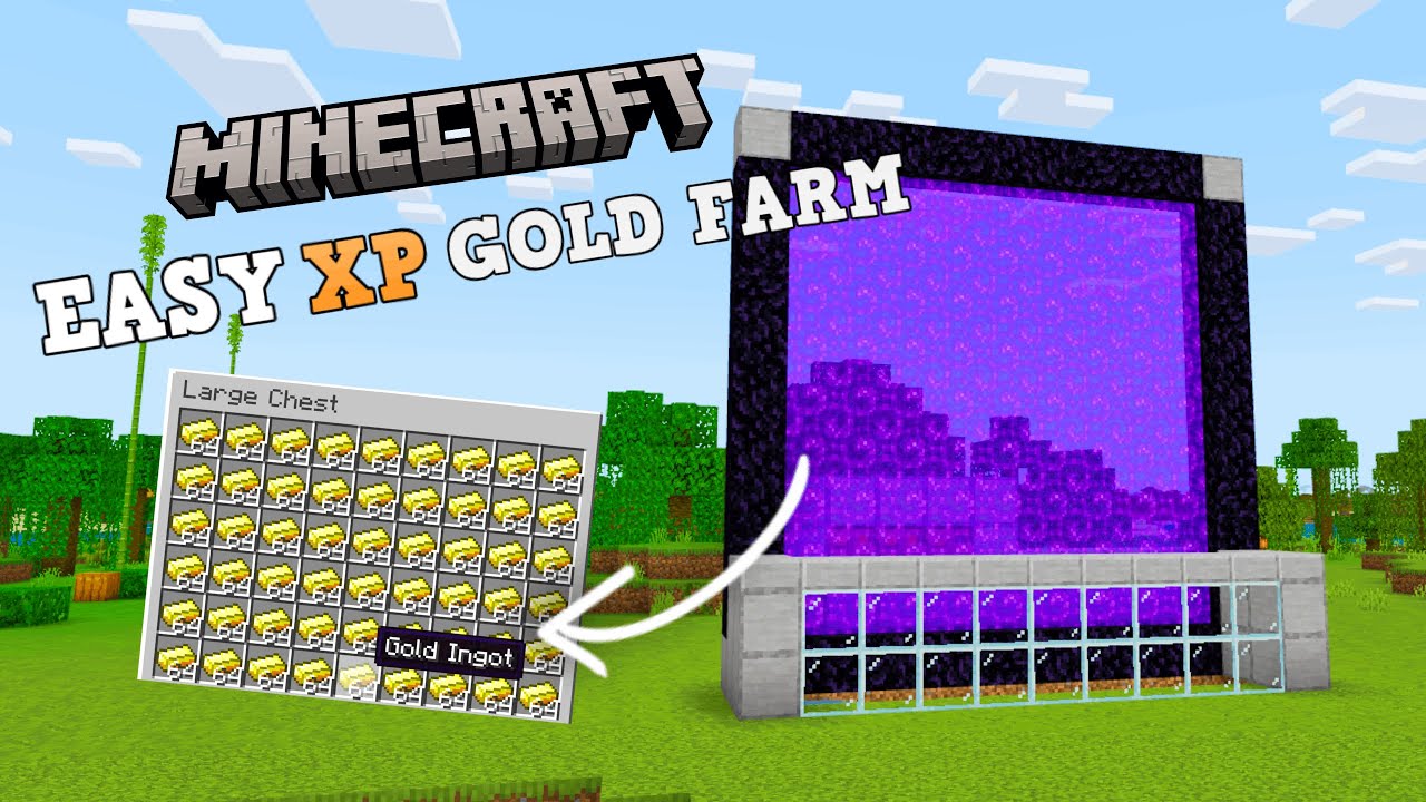 EASIEST 1.20 GOLD FARM TUTORIAL in MINECRAFT Bedrock (MCPE/Xbox/PS4 ...