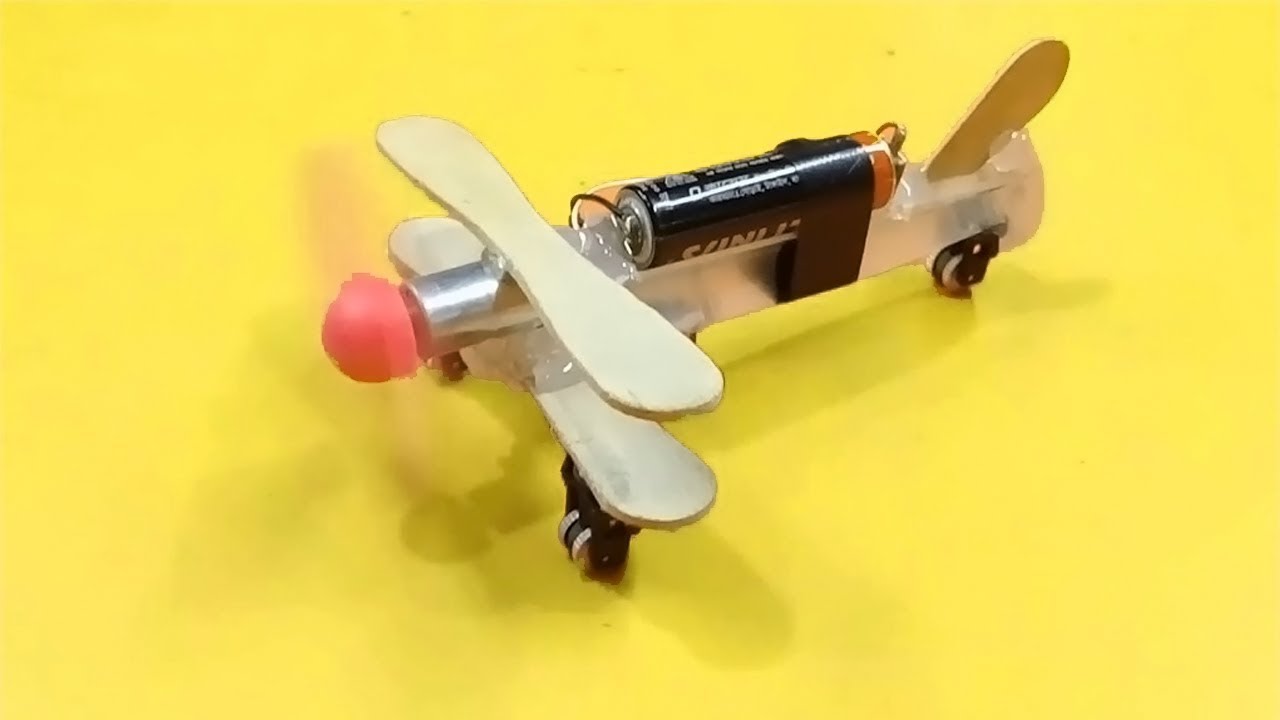 How to Make a Flying Airplane using DC Motor | Toy Wooden Plane | Core ...