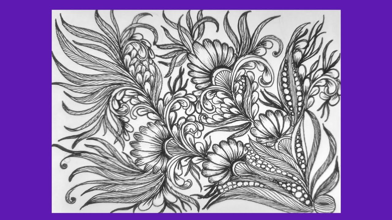 Zentangle for Beginners | Botanical Zentangle #arttutorial #youtube # ...