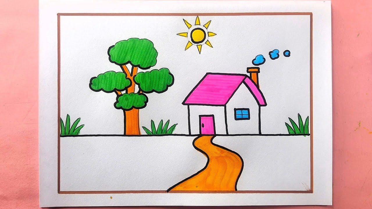 Scenery Drawing😍 Easy 💚 Simple Drawing🎨 Tutorial - YouTube