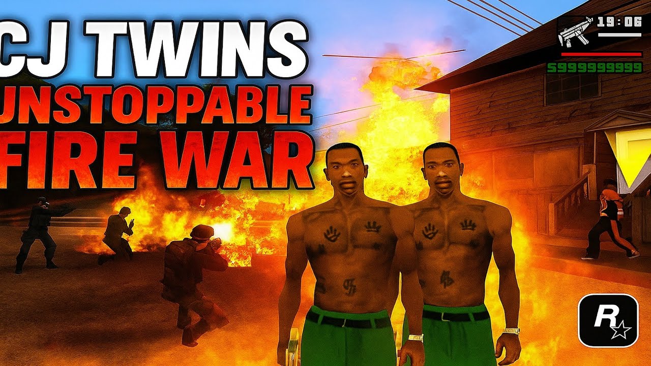 GTA SAN ANDREAS - CJ Twins vs Police & Army 🔥 Unstoppable Fire War ...