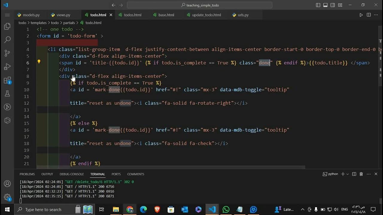 django 13 update todo statusis complete - YouTube