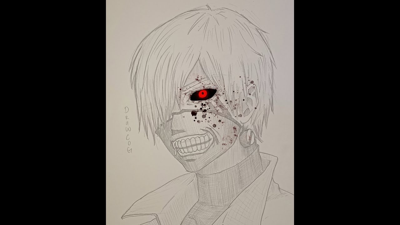 Easy Anime Drawing | How to Draw Tokyo Ghoul Ken Kaneki adult step by ...