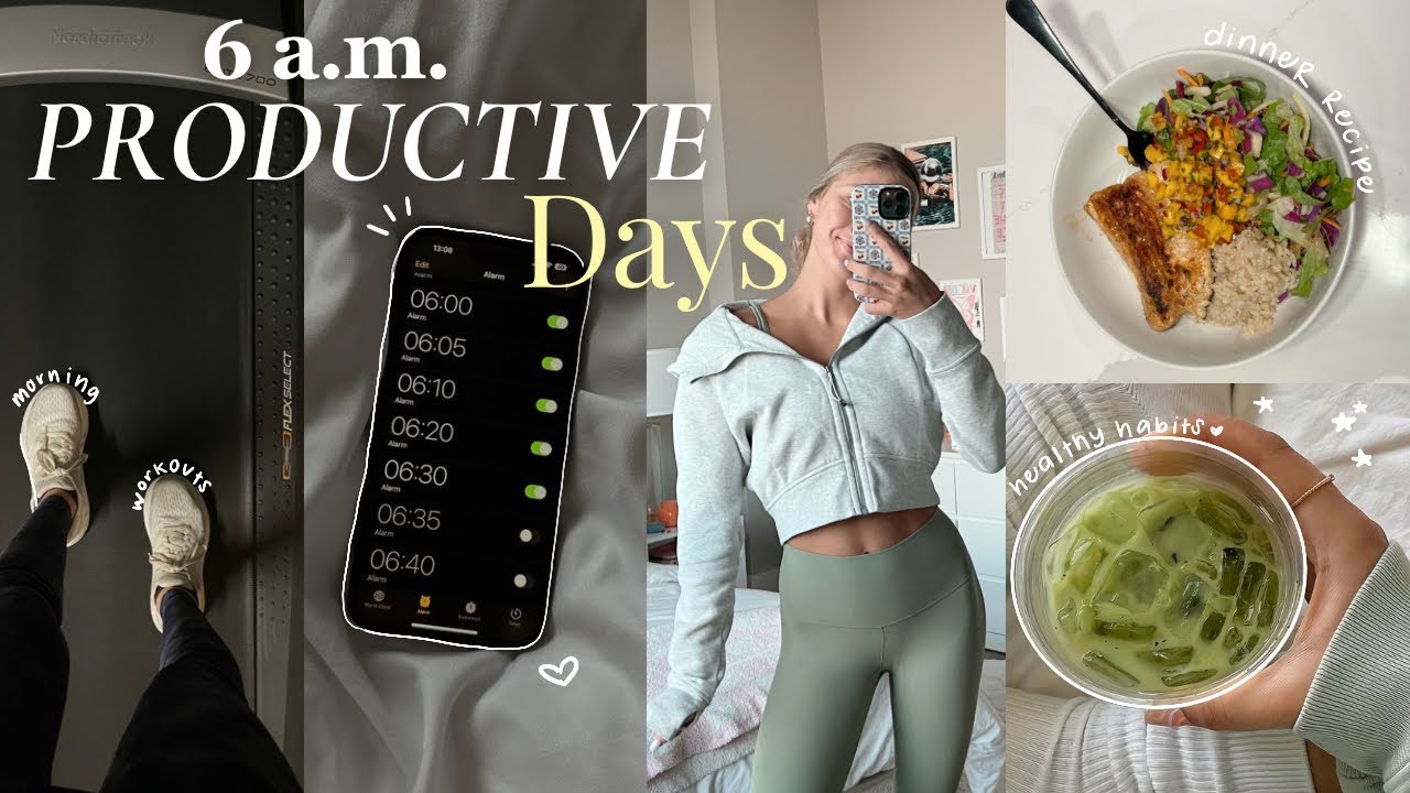 PRODUCTIVE 6AM DAYS! (workouts, lululemon haul, wfh routine + apartment ...