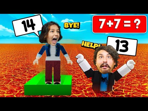 MATEMATİK SORULARINI ÇÖZ YA DA ÖL!  LAVLAR YÜKSELİYOR | ROBLOX Math Tower Race