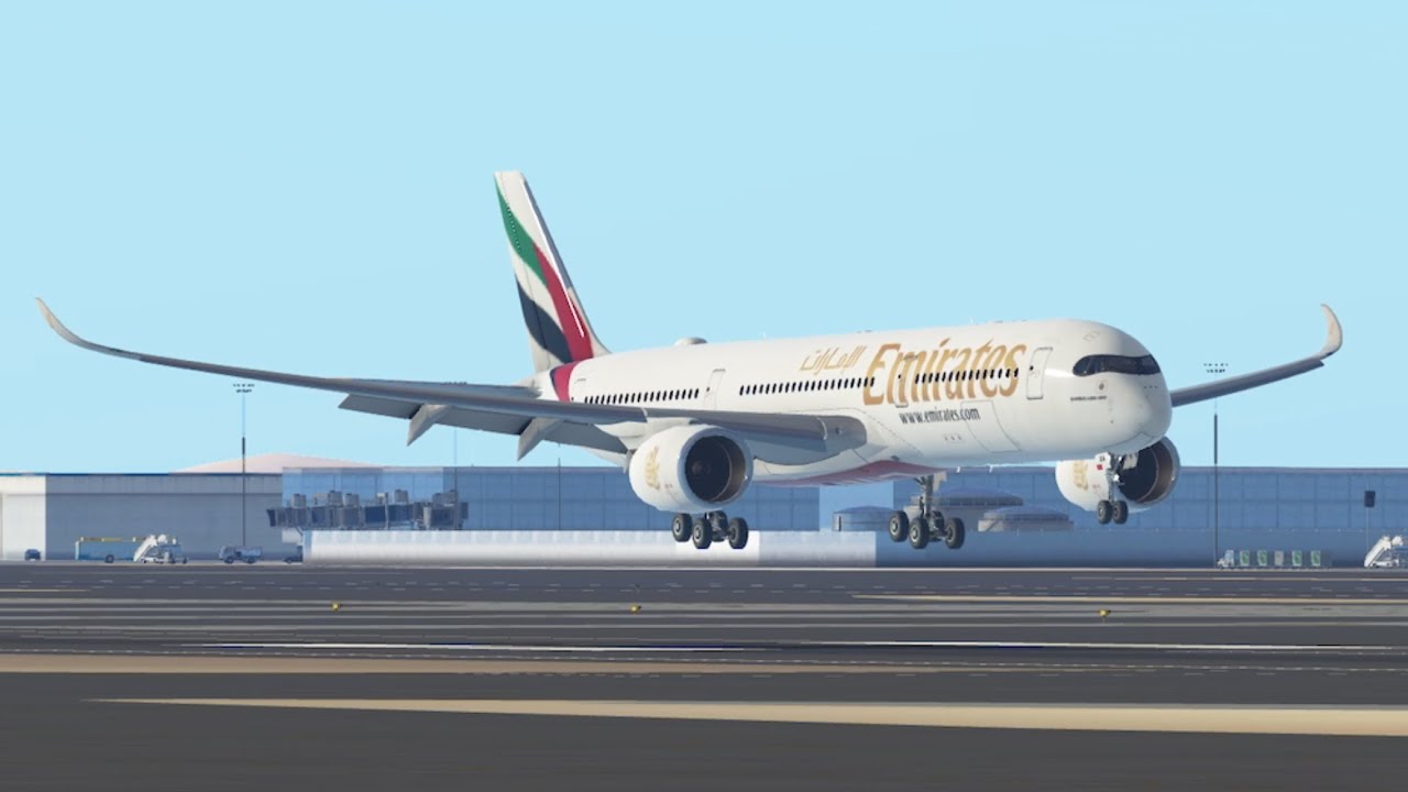 Emirates Airlines First A350 Arriving Dubai International Airport DXB ...