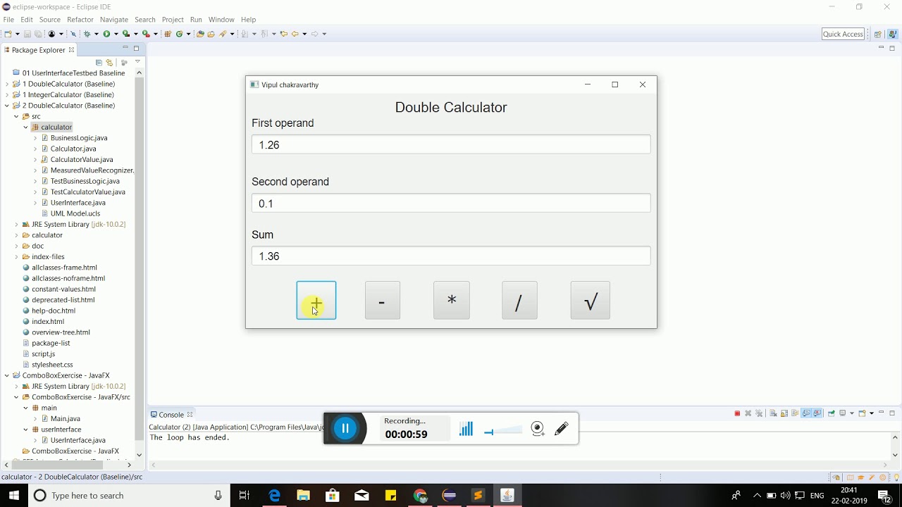 Double calculator_demo - YouTube