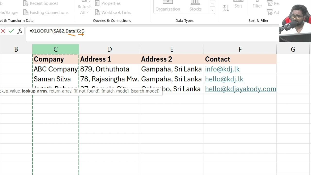 Excel Tutorial Customizing Data Validation Lists with XLOOKUP - Sinhala Tutorial by KD Jayakody ...