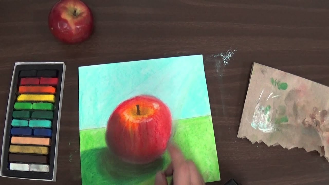Apple - Chalk Pastel Part 2 - YouTube