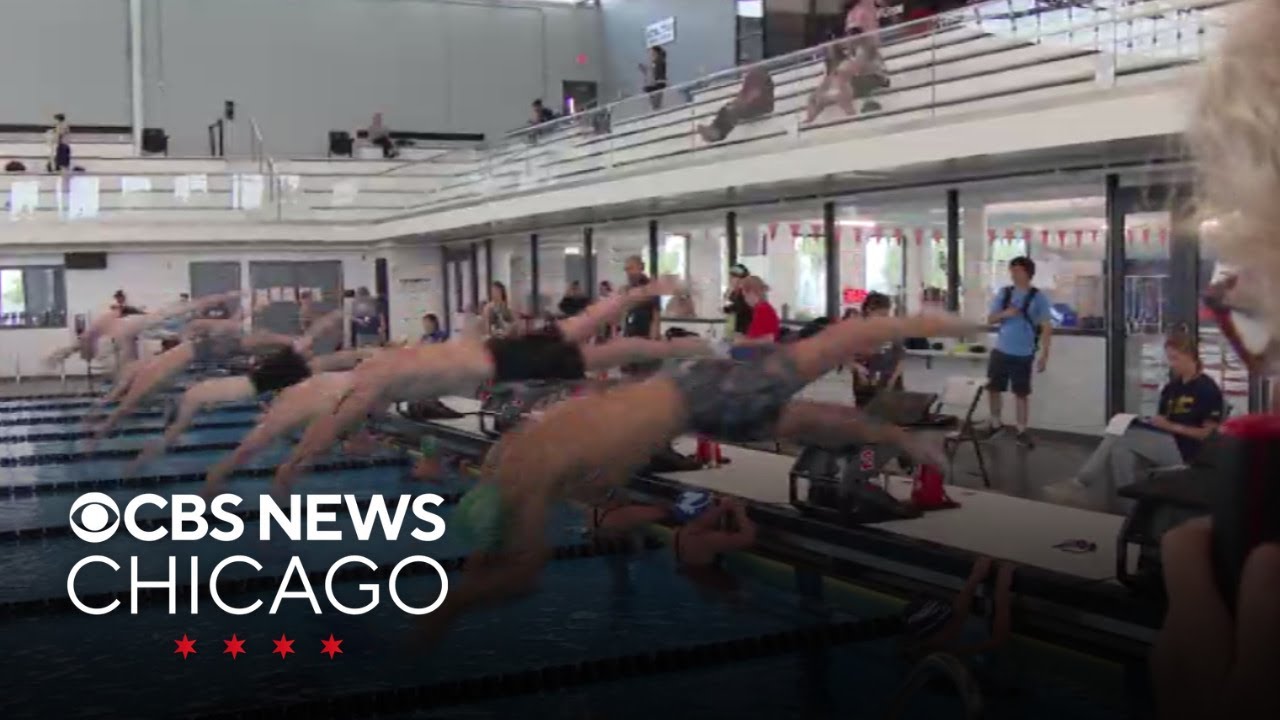 Hundreds of elite swimmers compete in suburban Chicago races - YouTube