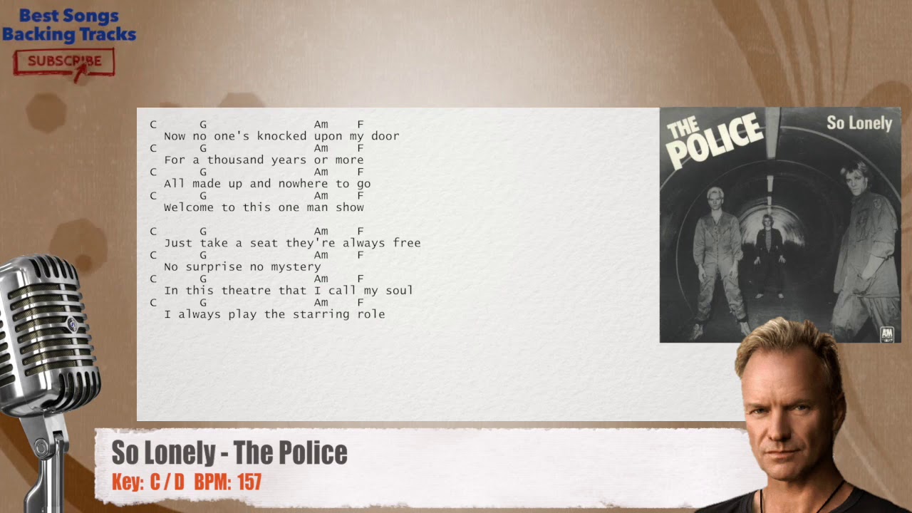 🎙 So Lonely - The Police Vocal Backing Track with chords and lyrics ...