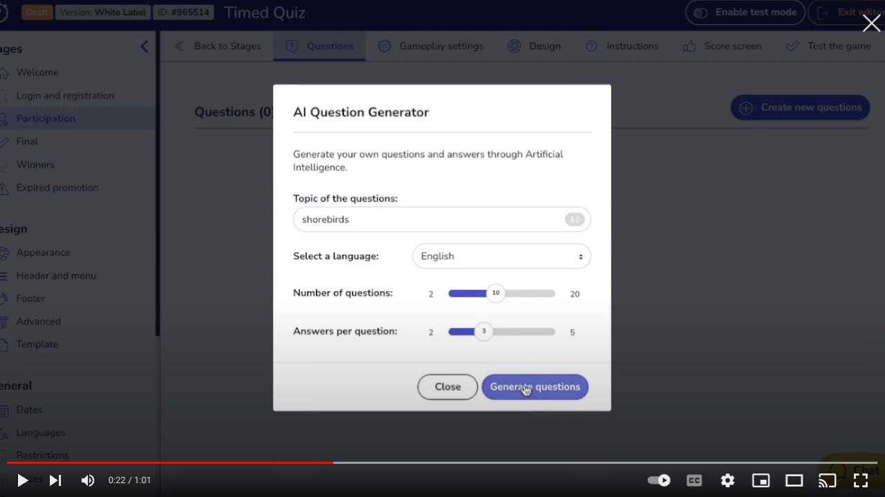 Timed Quiz created with AI - YouTube