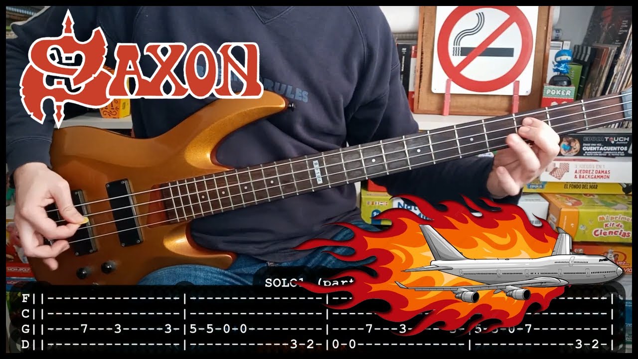 SAXON - 747 (Strangers in the night) ️ (BASS TABS) [lyrics + PDF] - YouTube