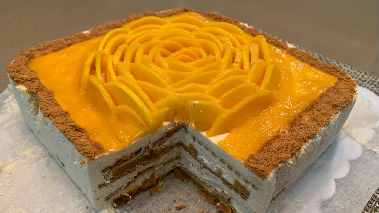 MANGO GRAHAM CAKE | No bake | 3 Ingredients only by Sanchai’s Kitchen ...
