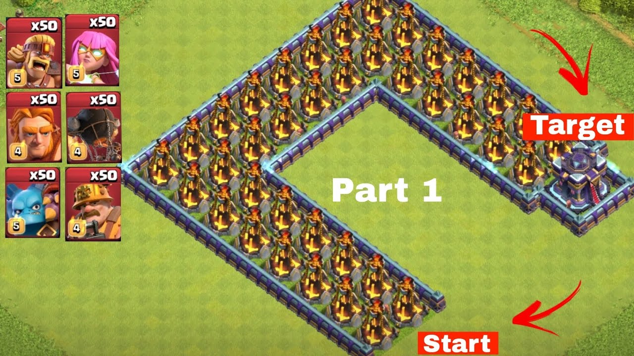 Max Clan Capital Inferno Tower Base Vs 50x Super Troops Clash Of Clans ...