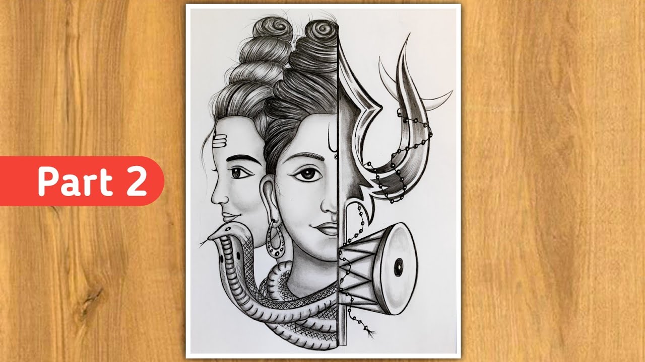 Part 2 | Mahadev Drawing For Beginners | Mahadev Drawing Step By Step ...