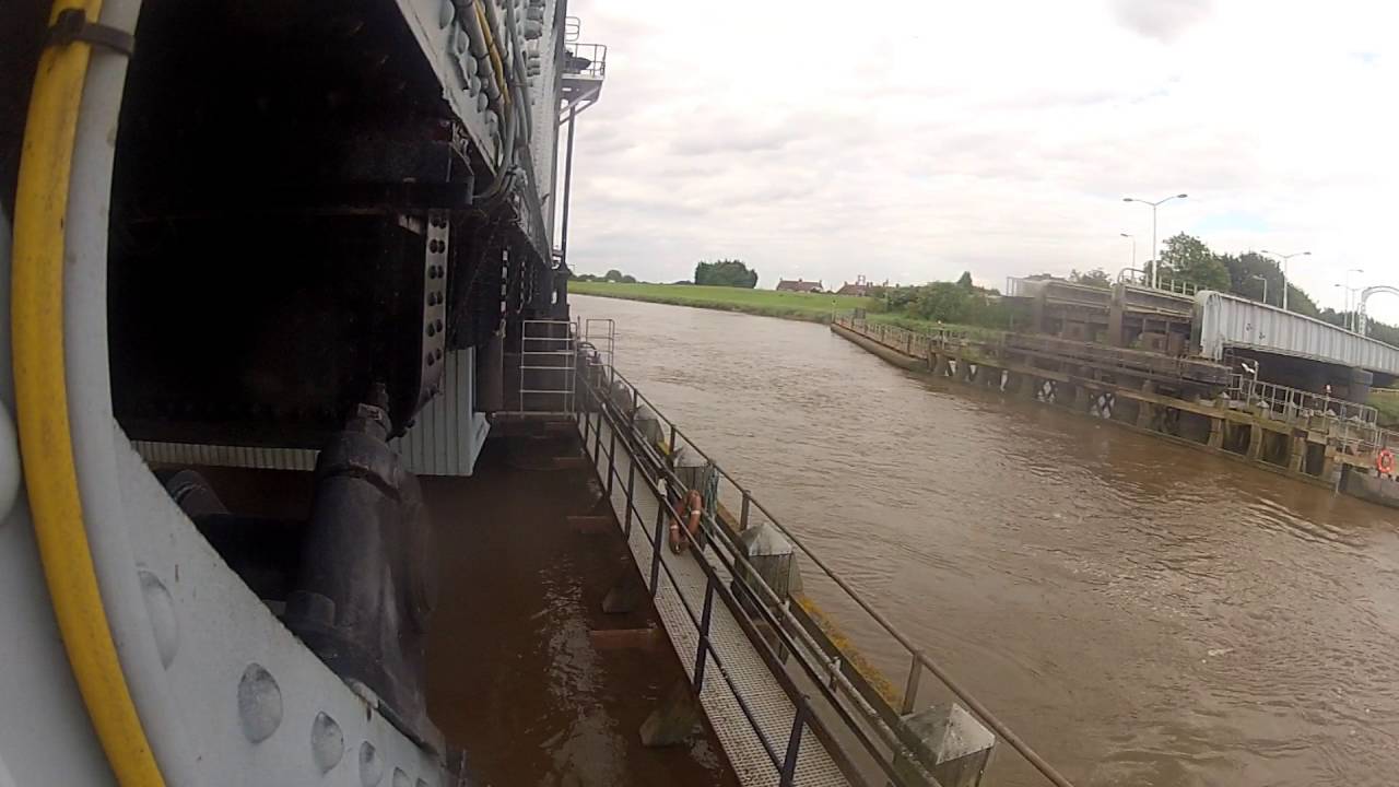 Sutton bridge moving ship close up Rare footage - YouTube