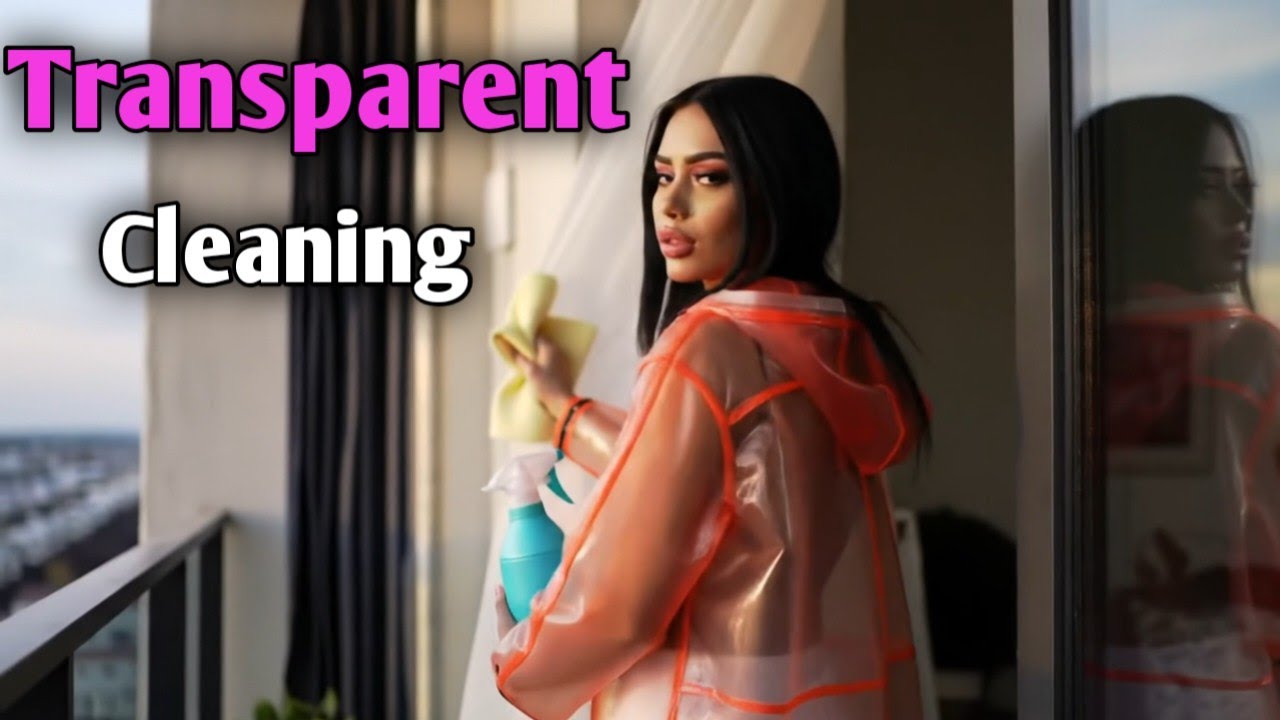 4K Transparent Window Cleaning Raincoat Try-On Mirror view | See ...