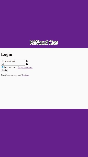 without css vs with css 💜🤍#html #css #coding #webdesign #webdevelopment ...