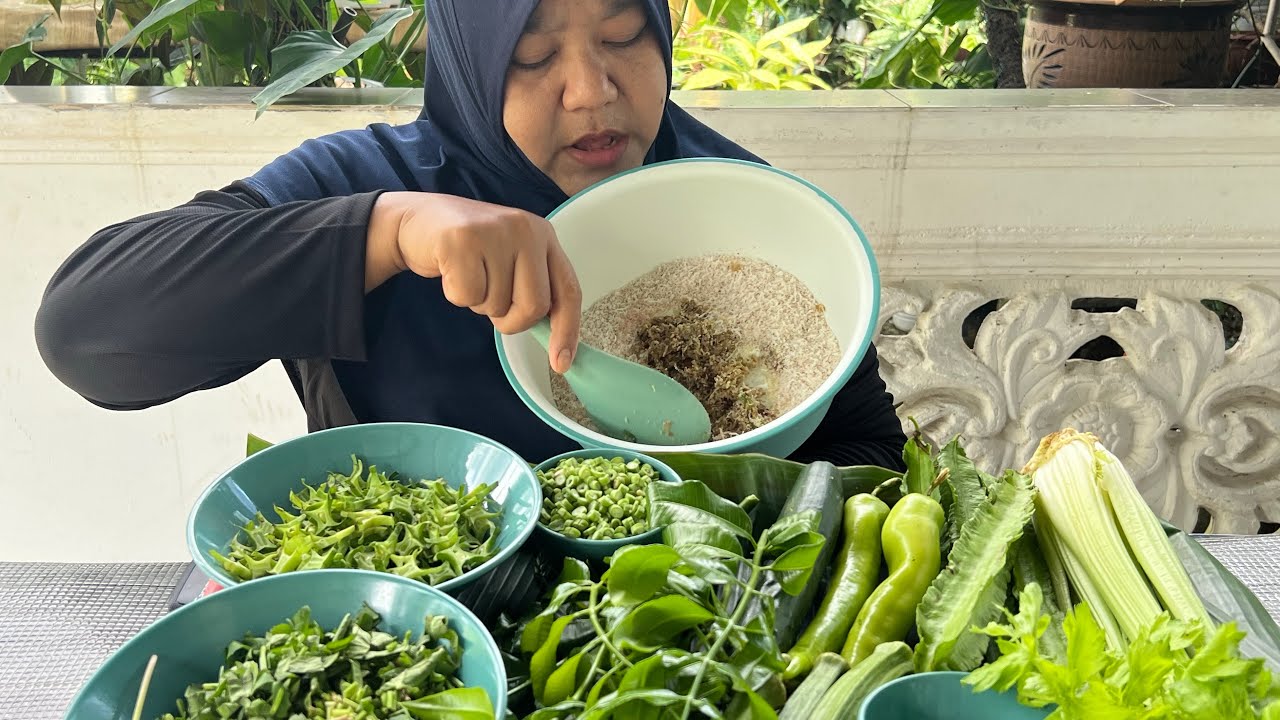 Mukbang 2 : Urep Kacang botol pegaga | Lalapan | Ulam-ulaman | Sayuran ...