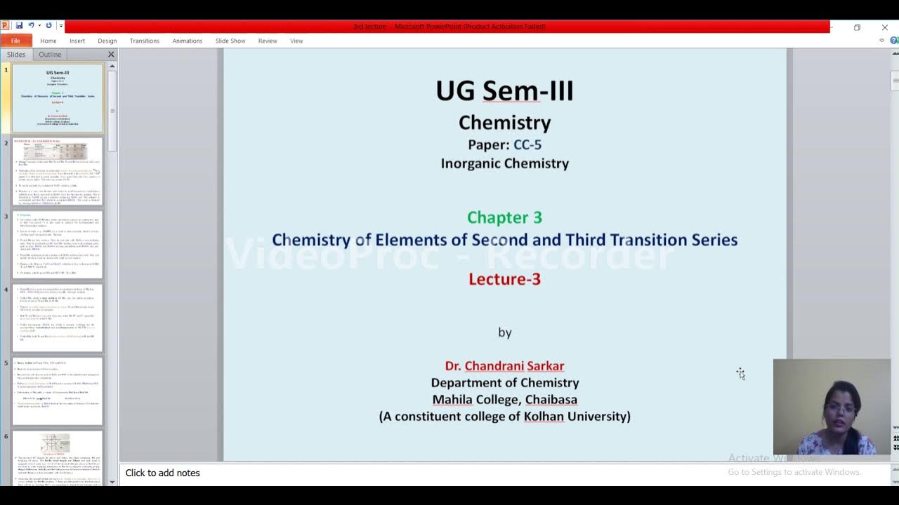 Comparative study of 2nd and 3rd transition series( Tc &Re to Ru &Os) - YouTube