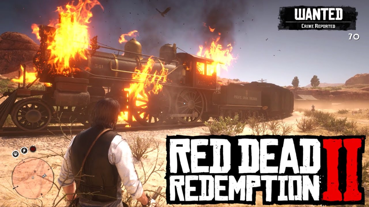 How to Hijack and destroy the train in Red dead redemption 2 - YouTube