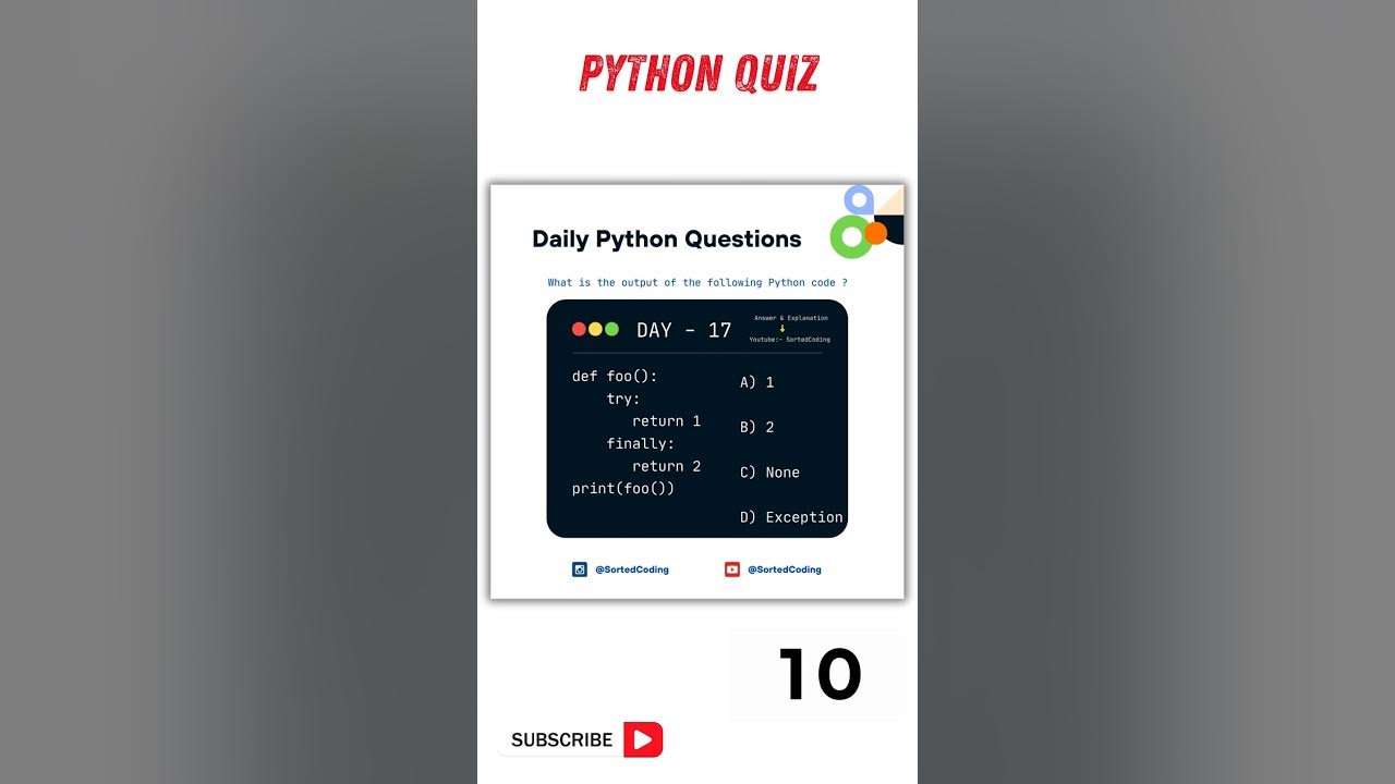 Python Coding Challenge Day - 17 | What is the output of the following Python Code? #python # ...