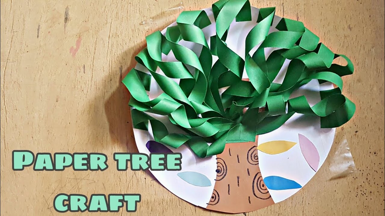 PAPER TREE CRAFT WITH PAPER STRIPS II #EASYCRAFT #PAPERTREECRAT - YouTube
