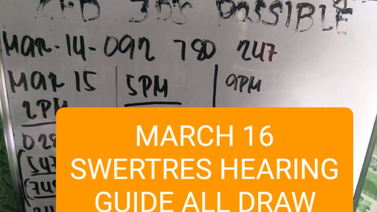 SWERTRES HEARING GUIDE FOR MARCH 15 - YouTube