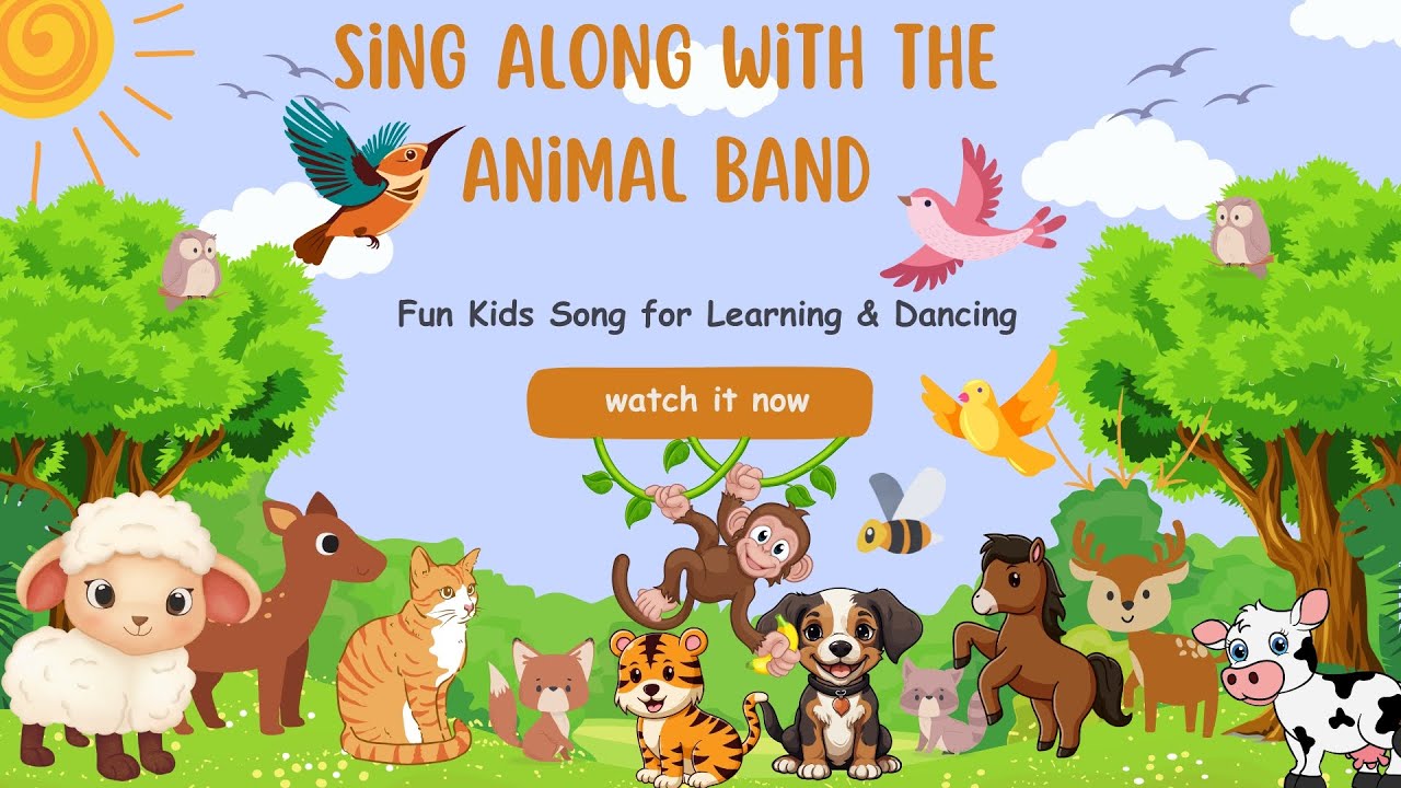 Sing Along with the Animal Band | Fun Kids Song for Learning & Dancing ...