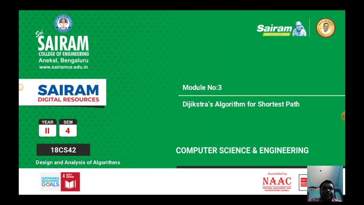 Lecturevideo_18CS42_Module3_Dijikstra's Algorithm_P.Ramkumar - YouTube