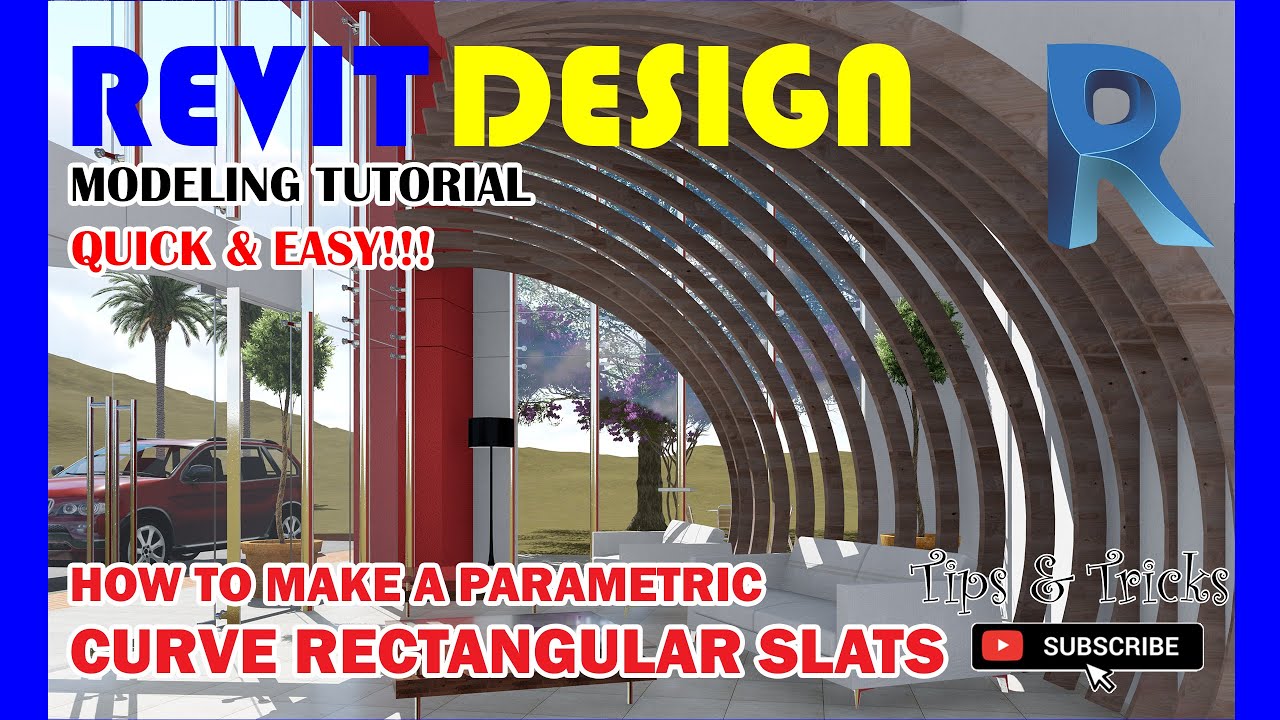 RD029. How to make a Parametric Curve Rectangular Slats in Revit. - YouTube