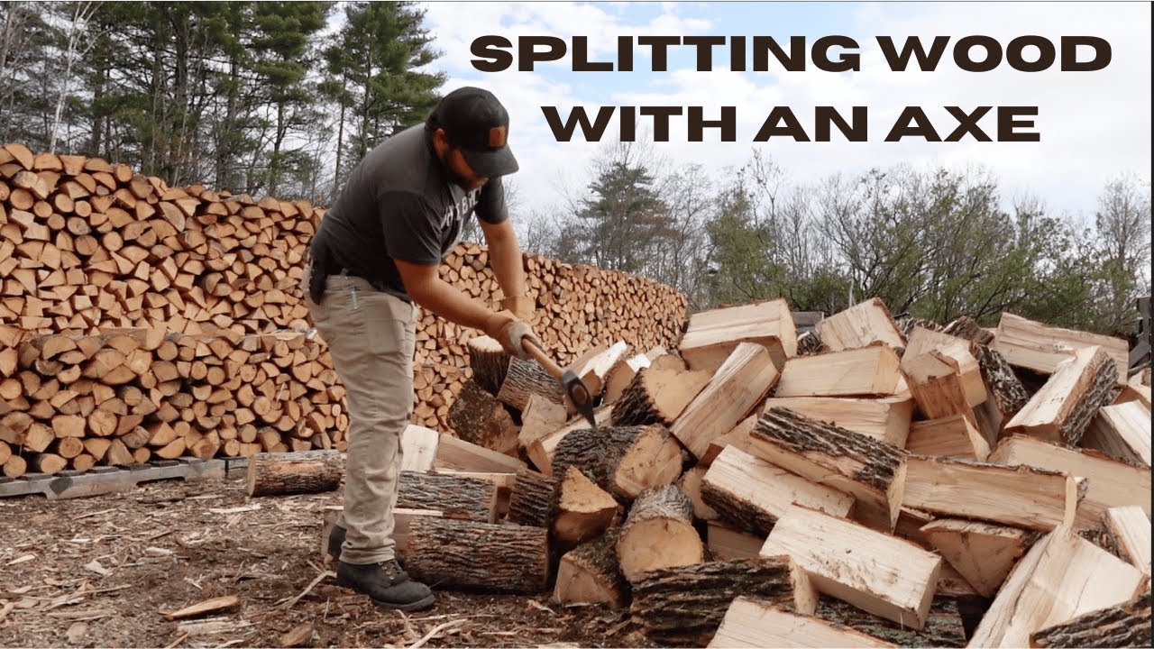 Splitting Wood with an Axe (Bonus: Wood Splitting ASMR) - YouTube