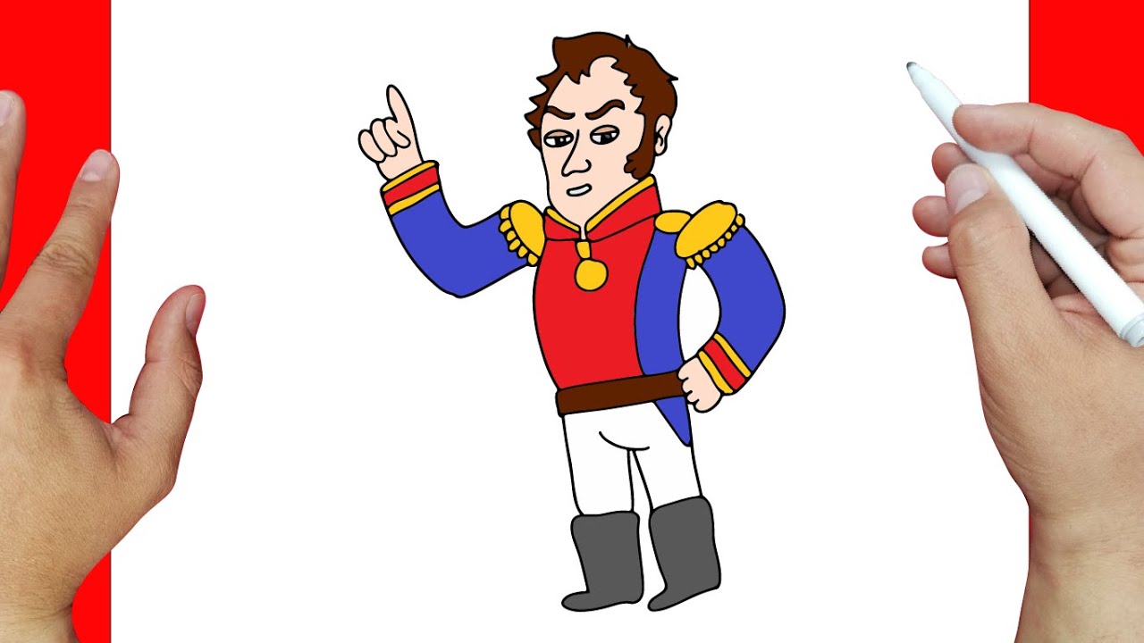 How to draw Simon Bolivar step by step - YouTube