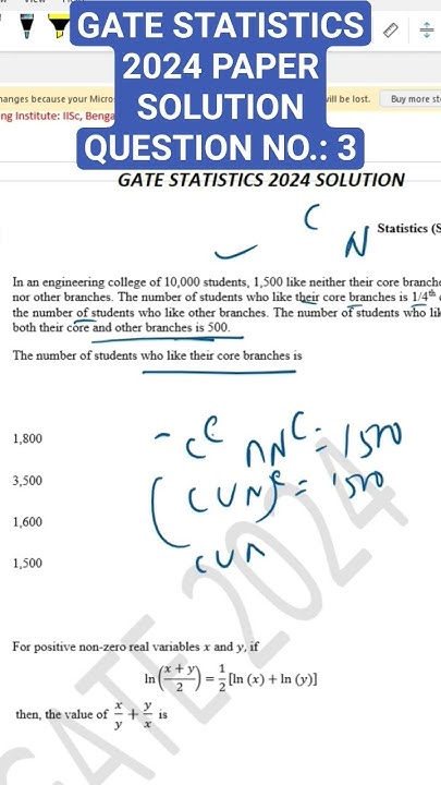 GATE STATISTICS 2024 SOLUTION WITH EXPLANATION QUESTION NO.: 3 #maths #gate2024 #competitive ...