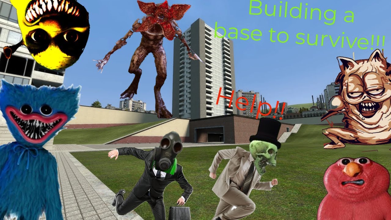 Gmod Building A base to survive horror NPC's - YouTube