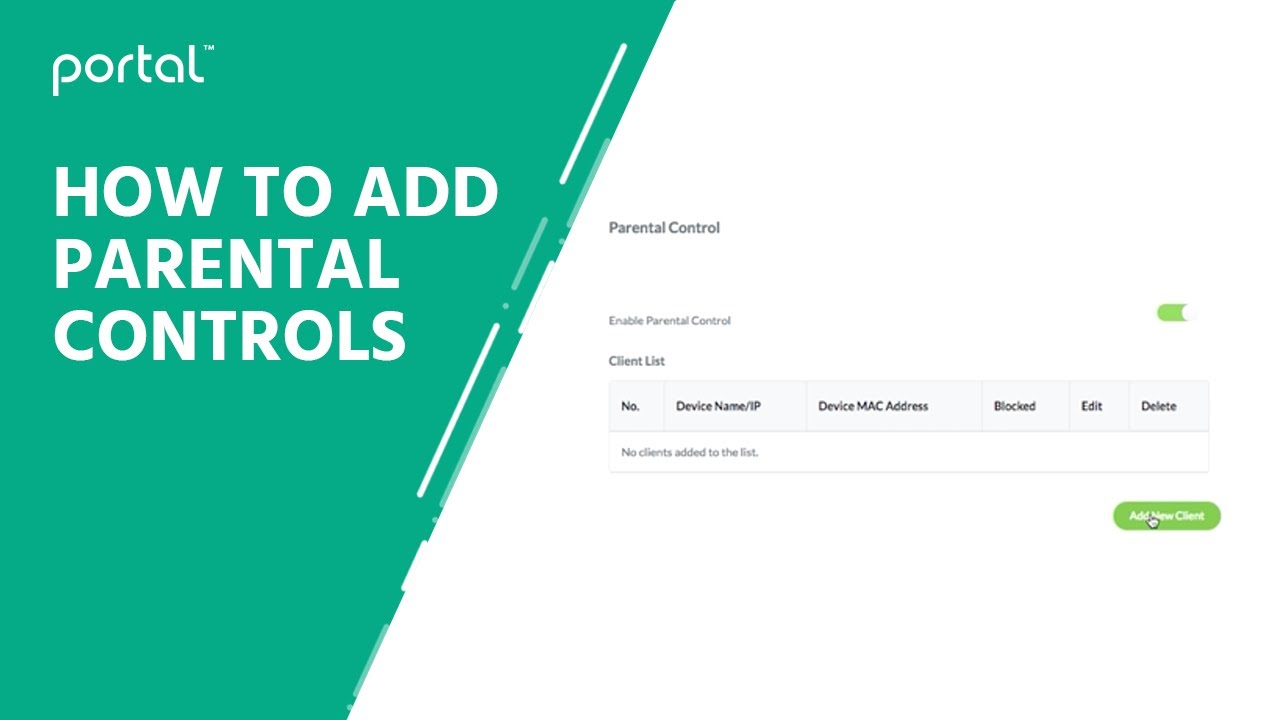 How to Add Parental Controls using the Portal web interface - YouTube