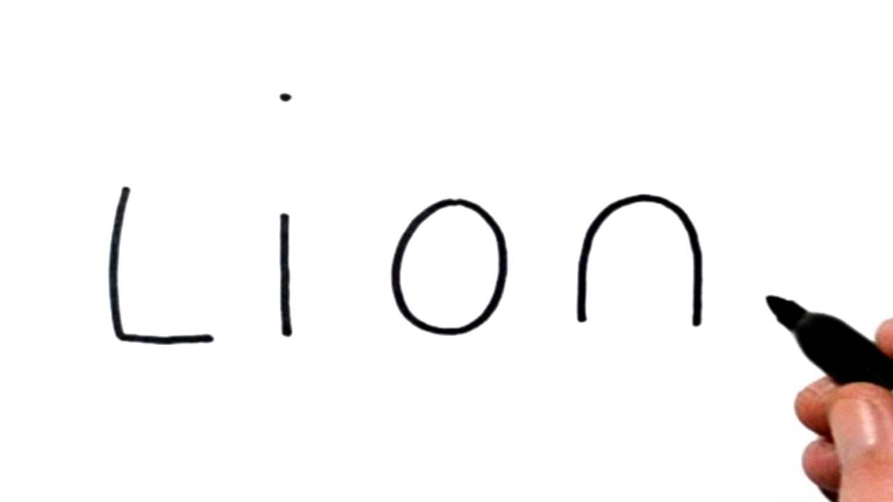 How to Draw a Lion Using the Word Lion - YouTube