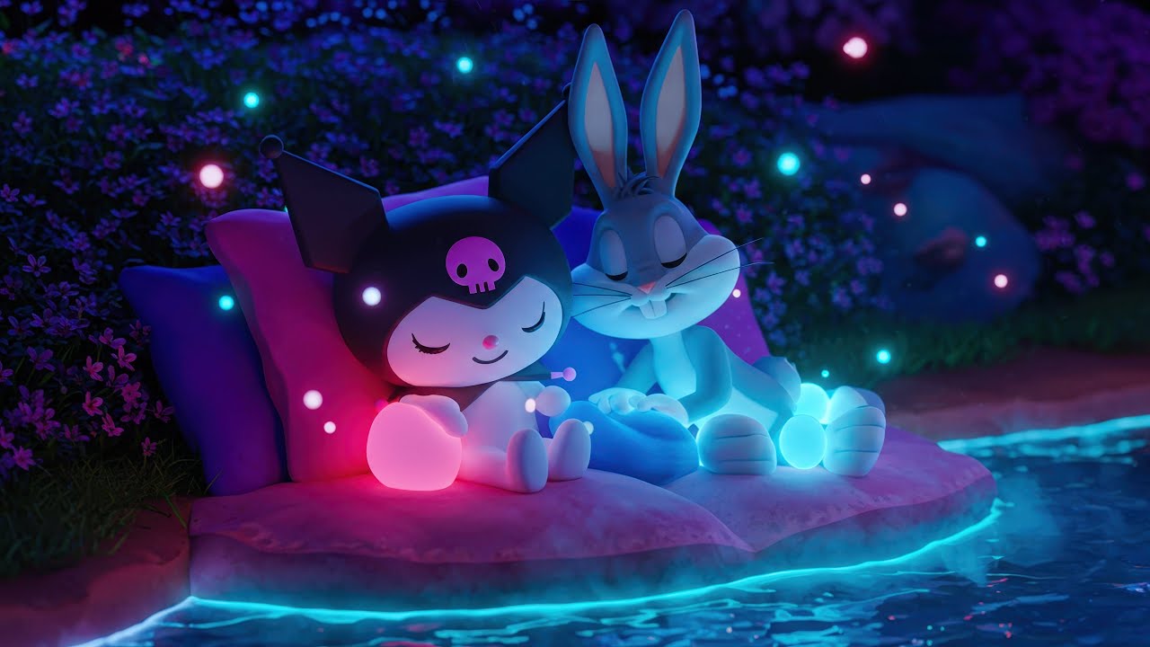 Kuromi & Bugs Bunny's Peaceful Nap 🌙 | Cozy Sleep by the Stream with ...