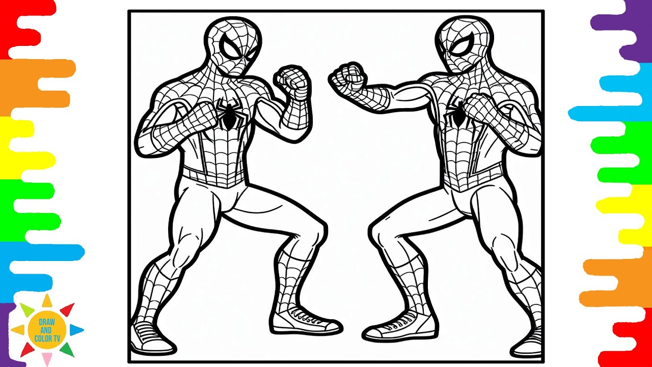 Spiderman Fight Coloring Pages | Spider-Man Coloring Pages - YouTube