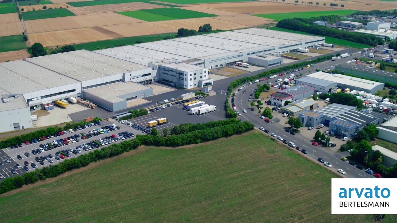 Arvato site in Düren from above - YouTube