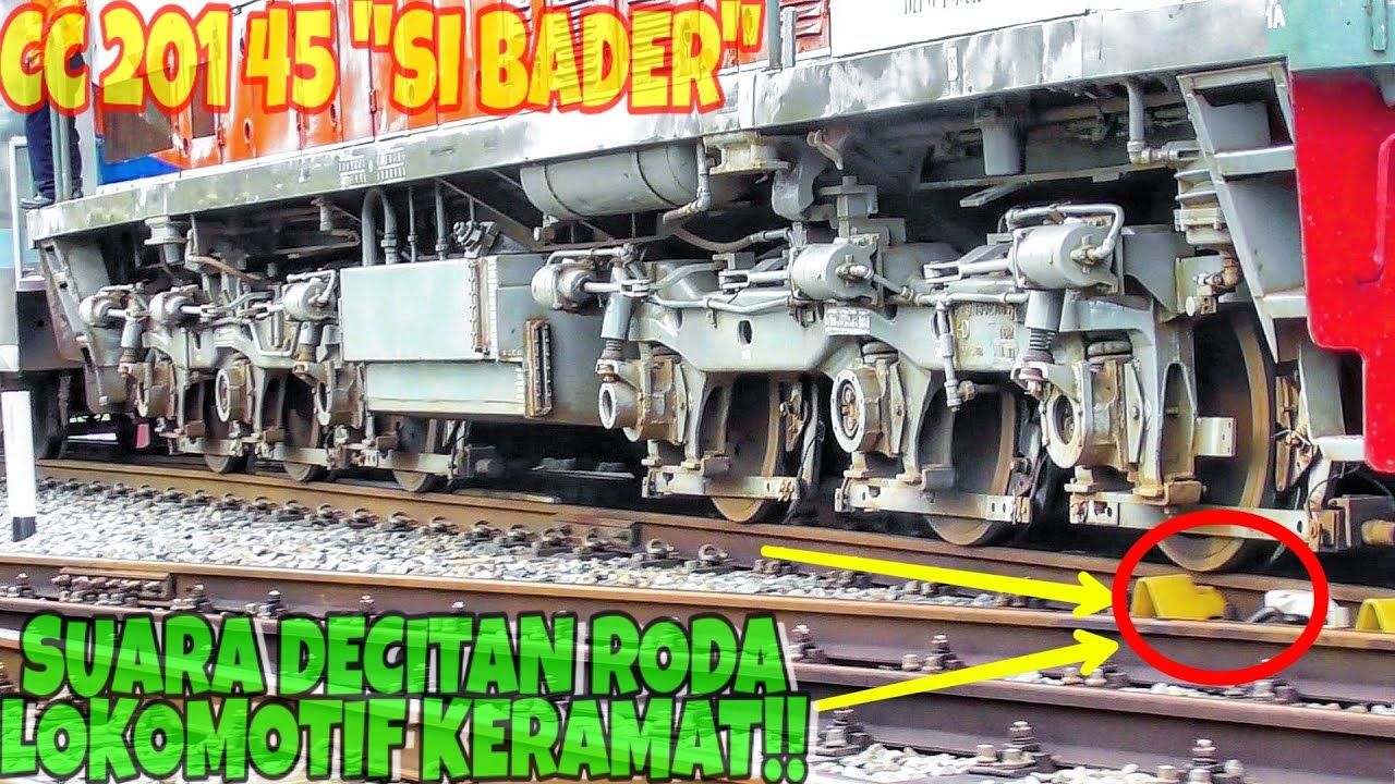 SENSASI SUARA RODA LOKOMOTIF KERAMAT CC 201 45 MELINTAS WESEL REL ...