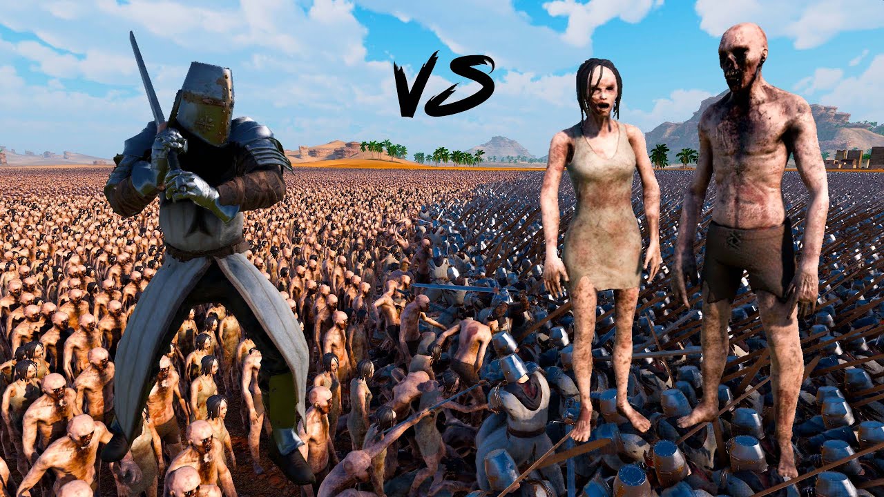 60,000 CRUSADERS HEAVY KNIGHT vs 300,000 ZOMBIES | Ultimate Epic Battle Simulator 2 - YouTube