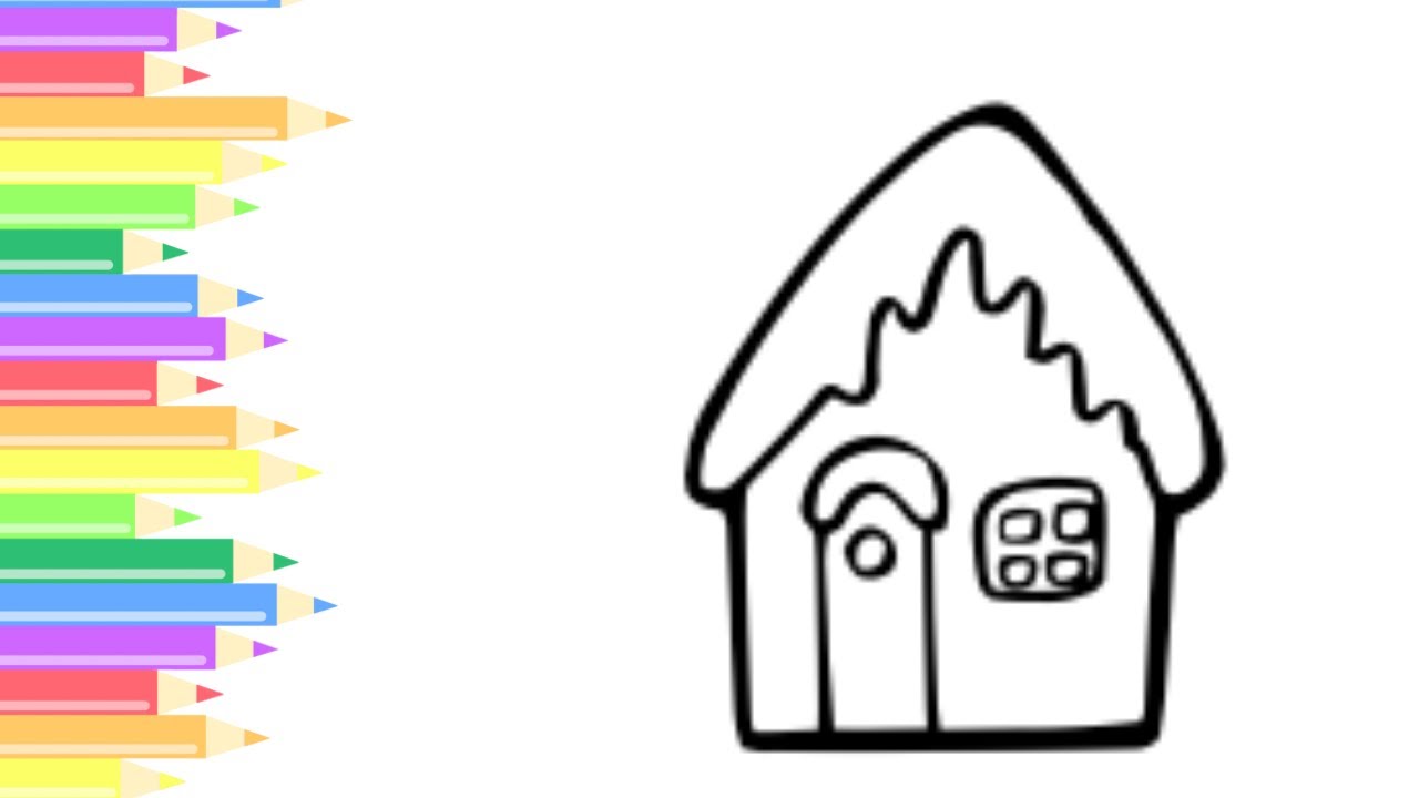 How to draw a house for christmas ll easy Christmas house ll step by ...