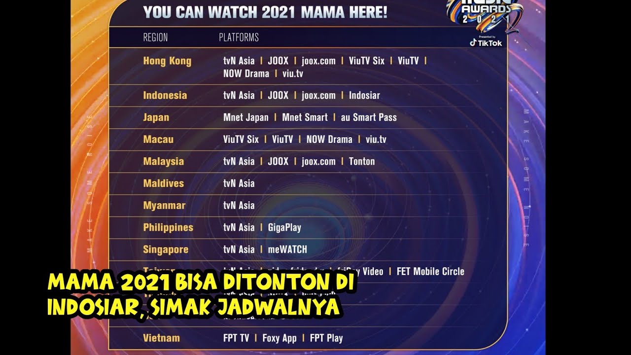 Nonton MAMA 2021 Bisa Di Indosiar, Berikut Jadwal Tayangnya - YouTube