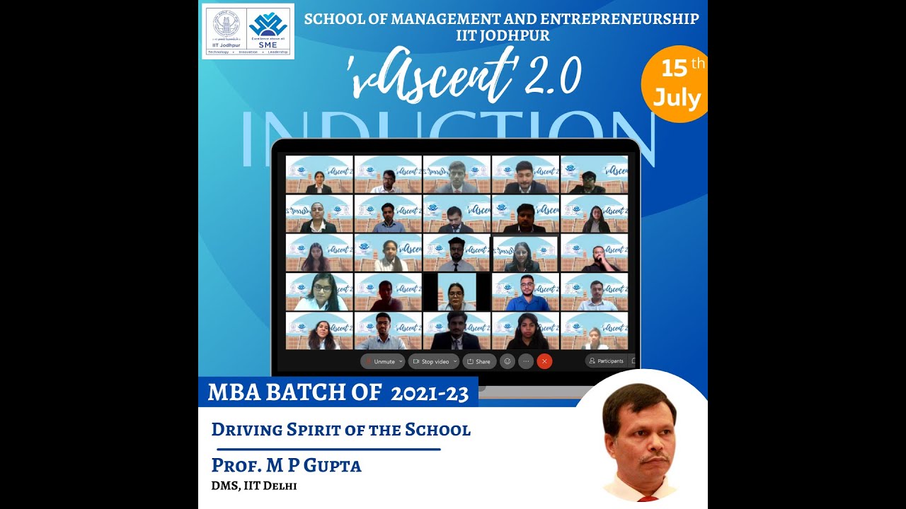 Driving Spirit of the School : By Prof. M P Gupta, DMS, IIT Delhi - YouTube