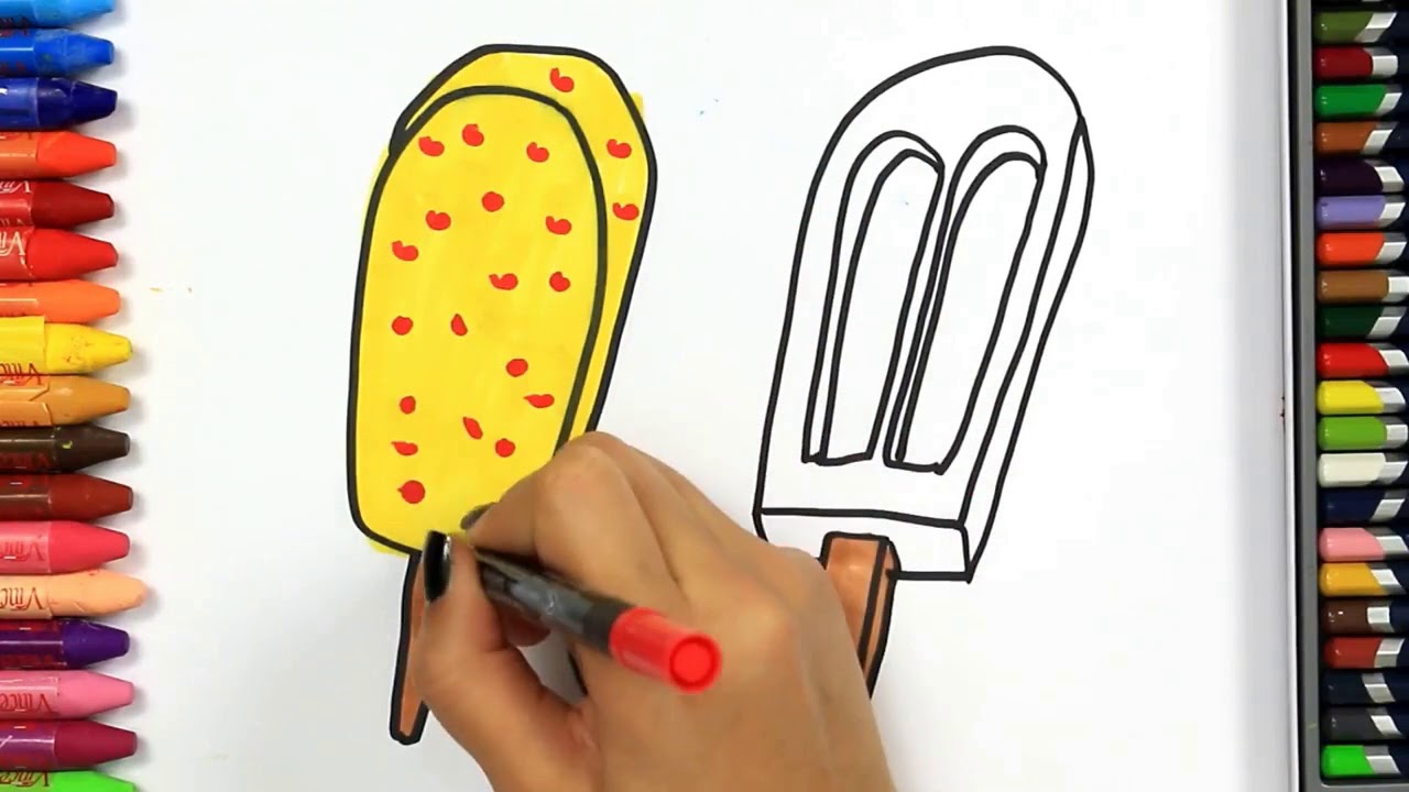 How to draw stick ice cream Colors Drawing and Painting How to color ...