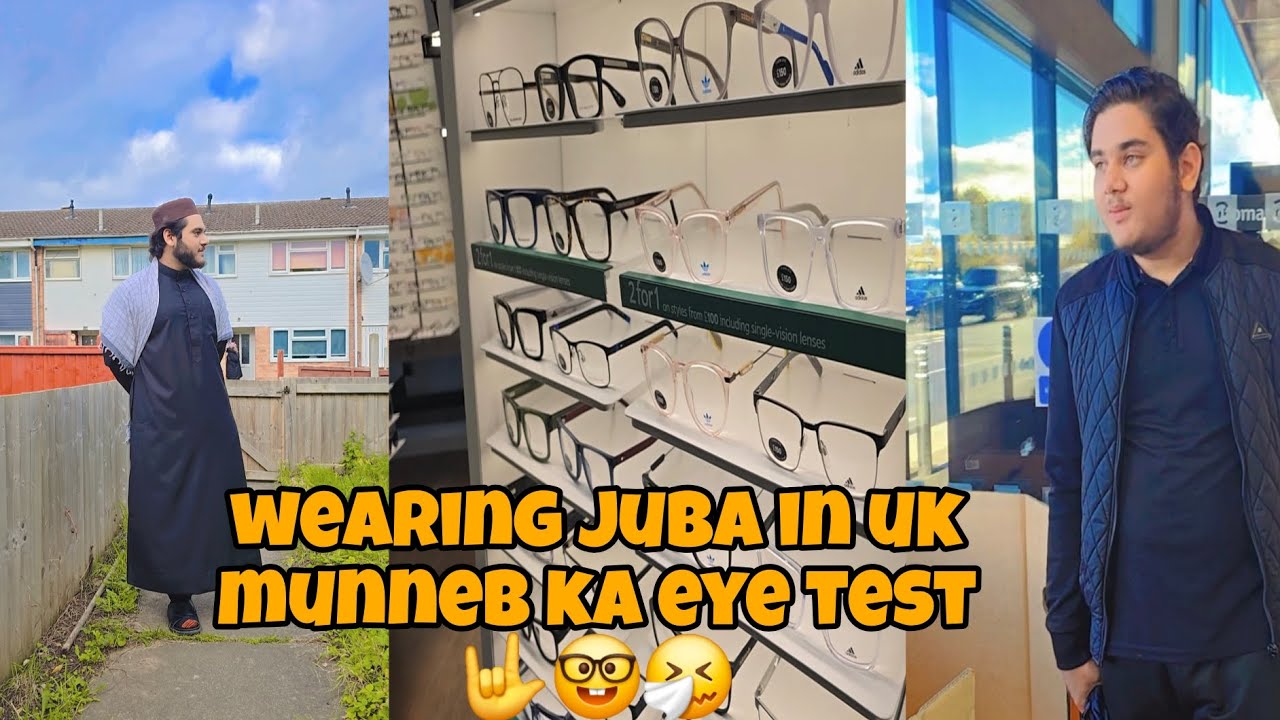 Wering juba in uk 😜🤩 Muneeb ka eye test hoa Nzr boht weak doctor shoked ...